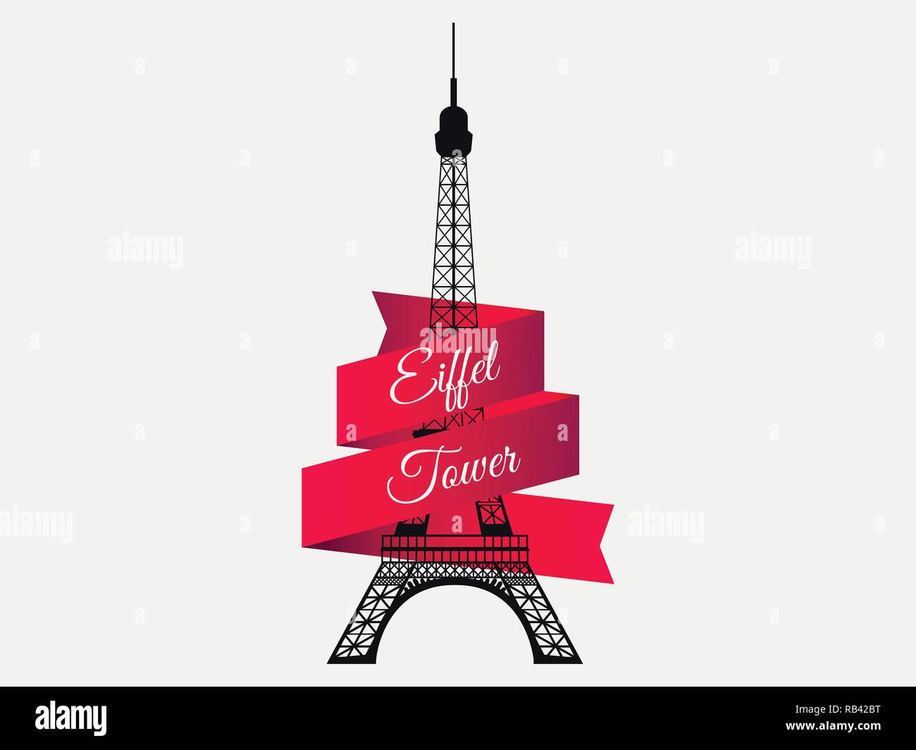 La Tour Eiffel avec le ruban. Le symbole de la France, un monument de ...