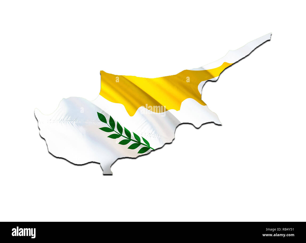 Carte Drapeau de Chypre. Chypre rendu 3D la carte et drapeau. Le ...