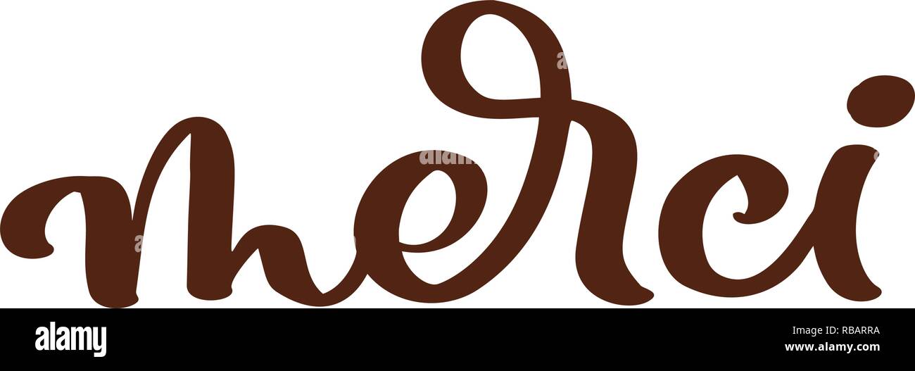 Vector hand drawn Merci lettrage. Calligraphie manuscrite moderne ...