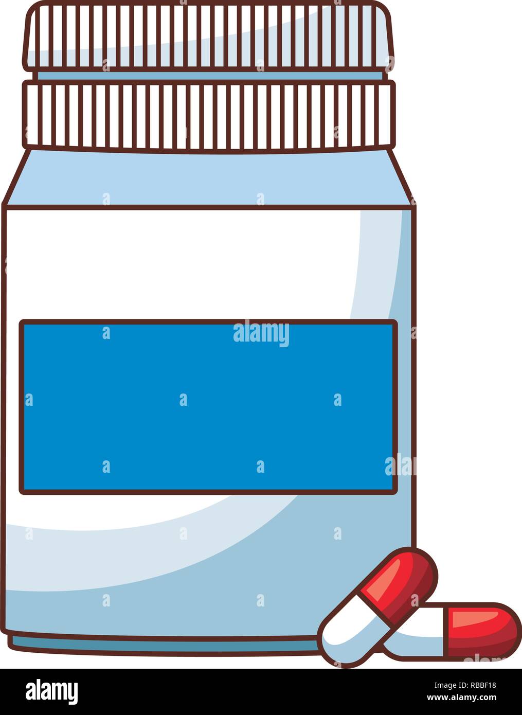 Flacon de médicaments de pilules cartoon Image Vectorielle Stock - Alamy