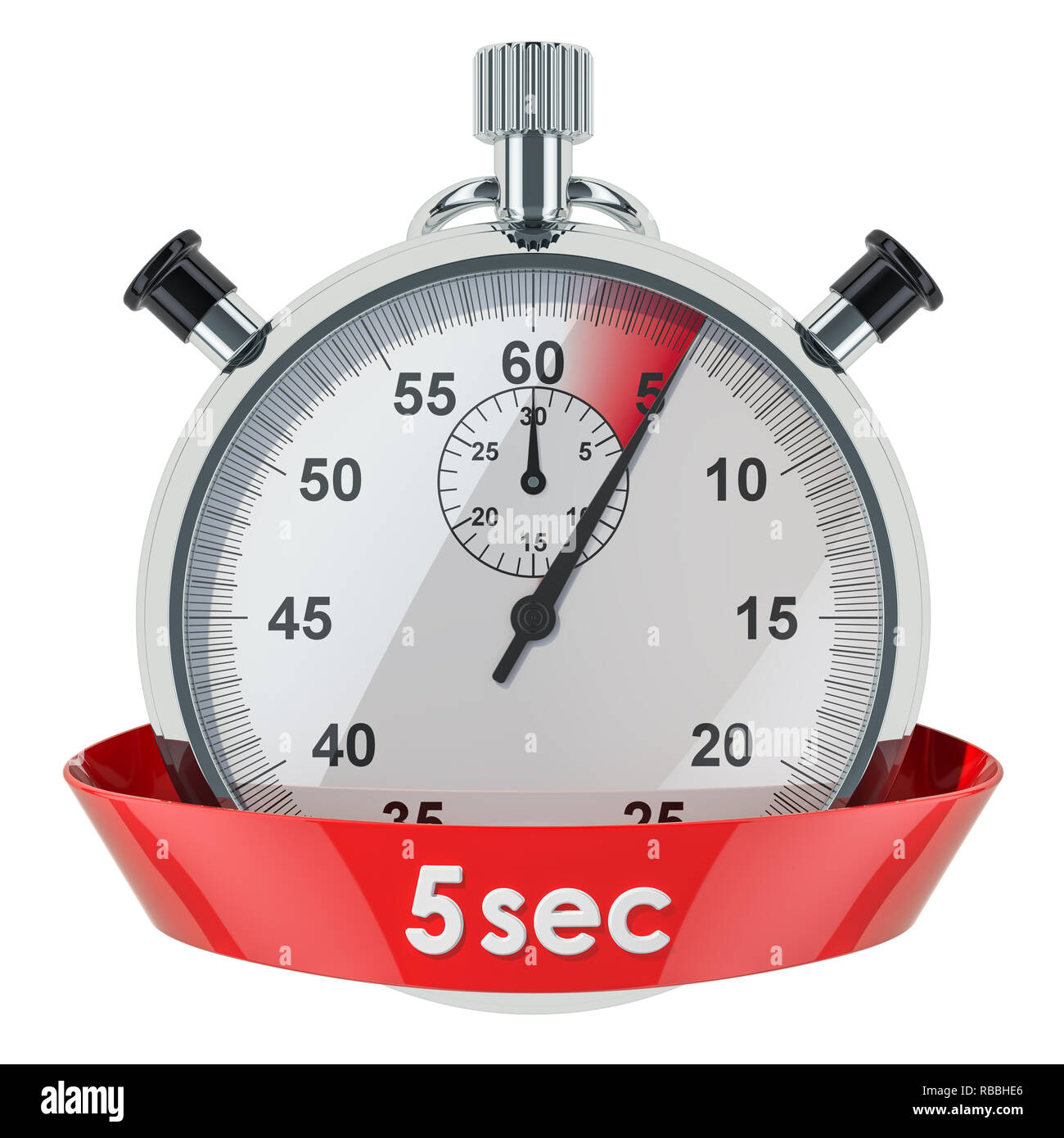 Chronomètre avec 5 secondes Le temporisateur. Le rendu 3D isolé sur ...