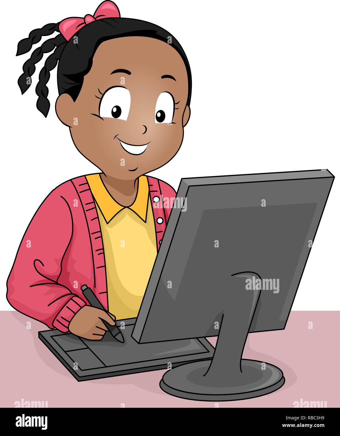 Cartoon dessin illustration ordinateur Banque de photographies et d ...