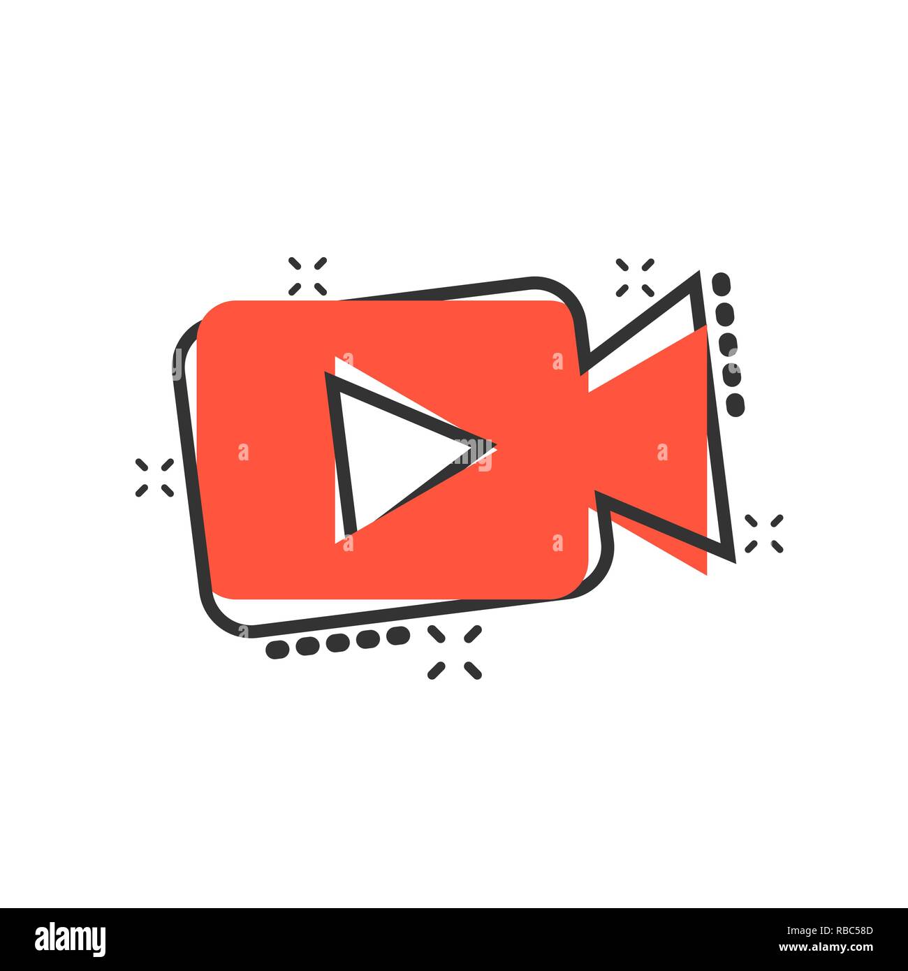 L'icône de caméra vidéo dans le style comique. Vector Cartoon Movie ...