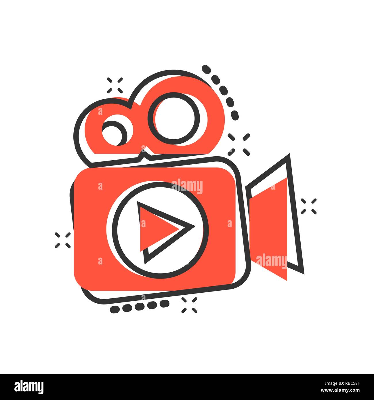 L'icône de caméra vidéo dans le style comique. Vector Cartoon Movie ...