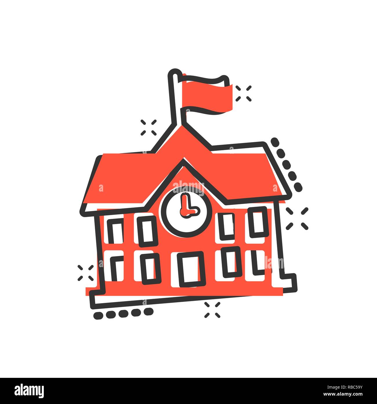Cartoon school building illustration Banque d'images vectorielles ...
