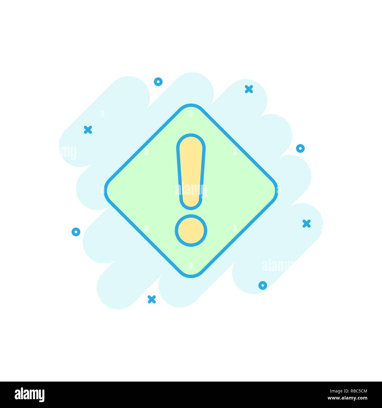 L'icône point d'exclamation dans le style comique. Vector cartoon ...