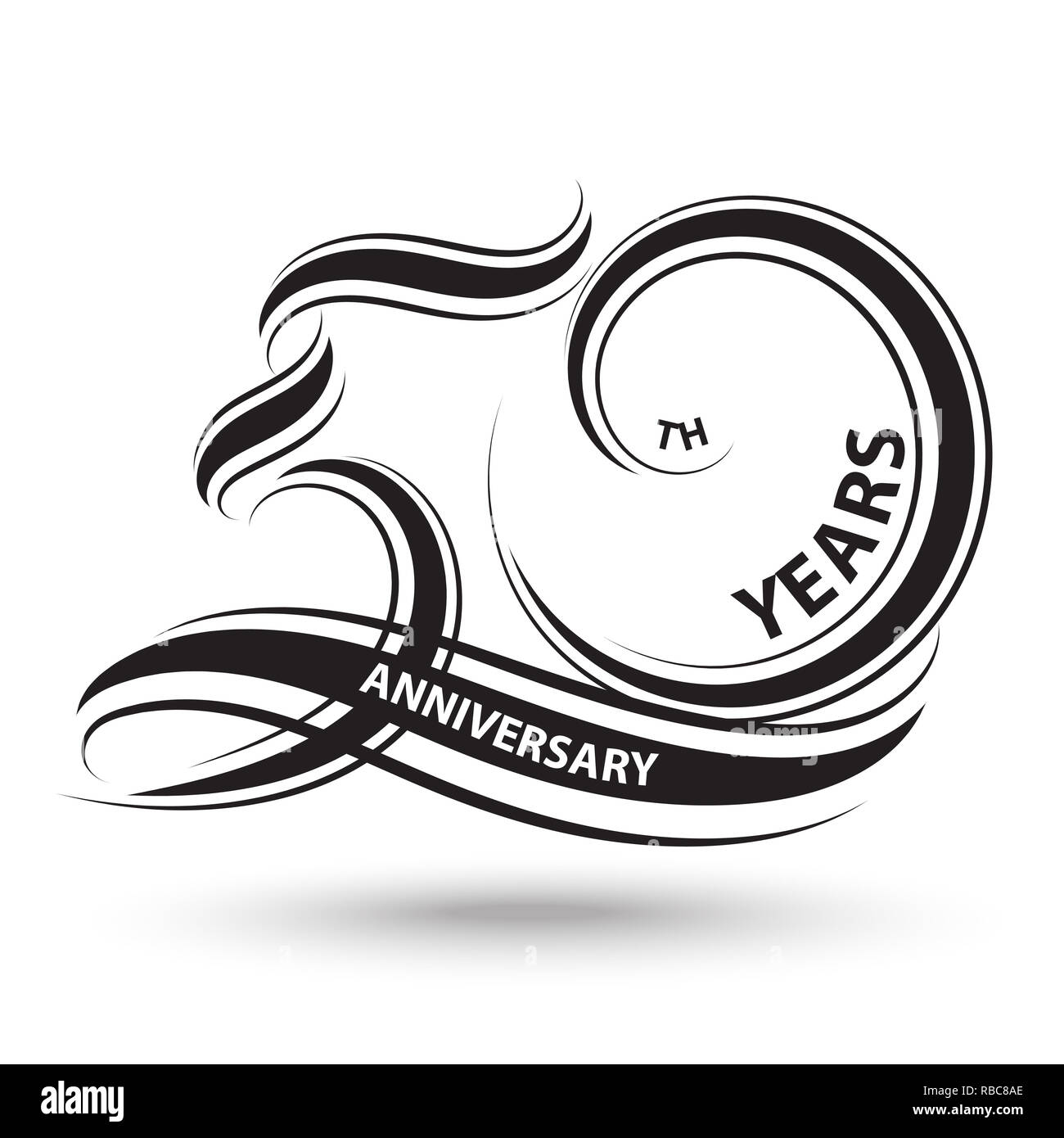 50e anniversaire noir signe et symbole du logo de célébration Photo Stock - Alamy