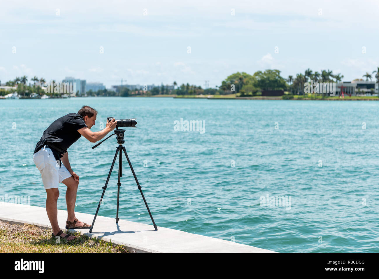 Bal Harbour Miami Floride avec Biscayne Bay océan eau Intracoastal sur ...