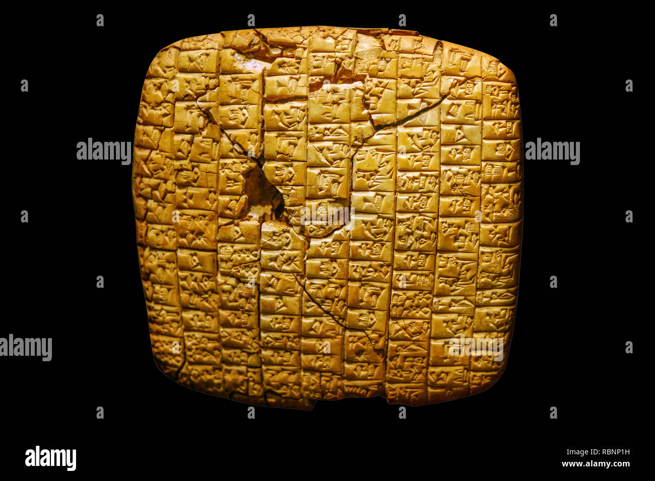 Musée d'Alep, tablette d'écriture cunéiforme d'Ebla, 3000 BC. Alep. La ...