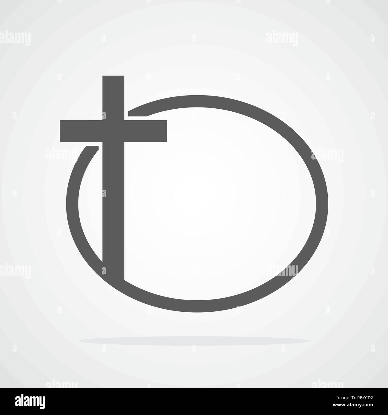 L'icône de la croix chrétienne dans le cercle. Signe en forme de croix ...