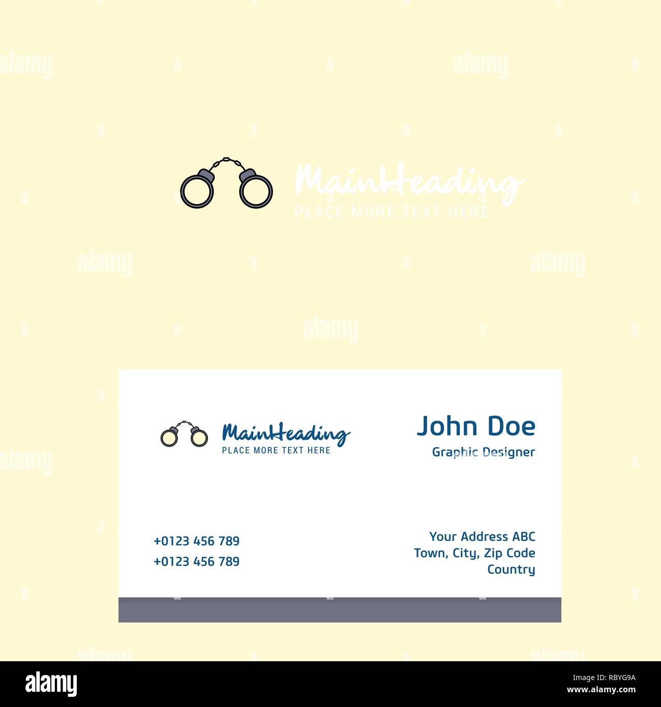 Menottes logo design avec carte de modèle. L'identité d'entreprise ...