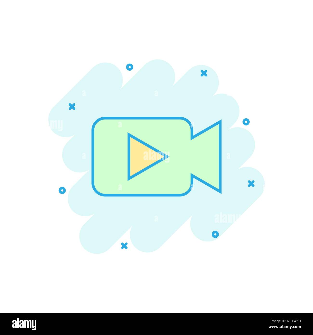 L'icône de caméra vidéo dans le style comique. Vector Cartoon Movie ...