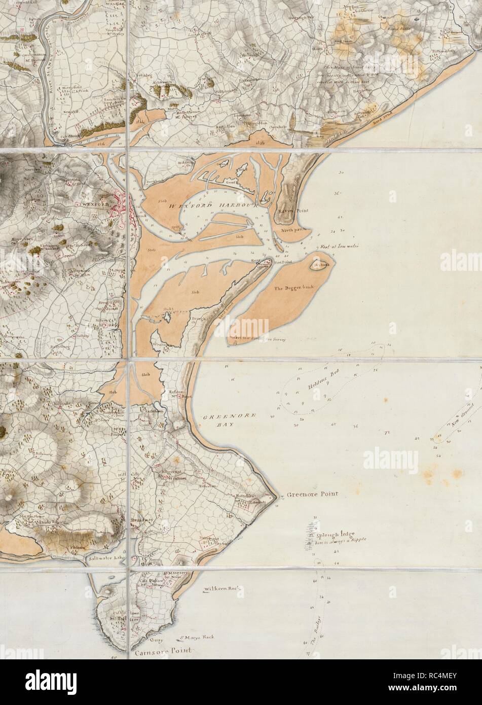 Le port de Wexford. Un tableau de couleur des ports de Waterford et W ...