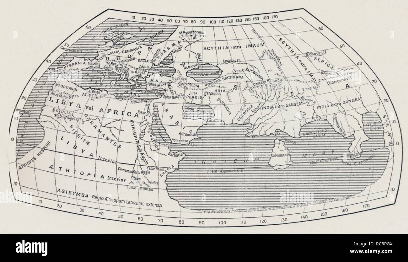 'Carte du monde, d'après Ptolémée', 1923. Organisateur : Agathodemon d ...