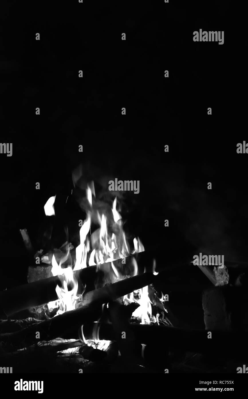 Texture de feu Banque d'images noir et blanc - Alamy