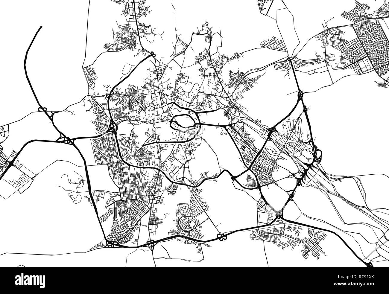 Carte de la région de La Mecque, en Arabie Saoudite. Cette artmap de La ...