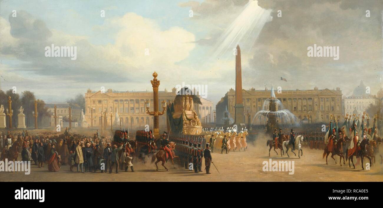 Les funérailles de Napoléon transport traverse la Place de la Concorde ...