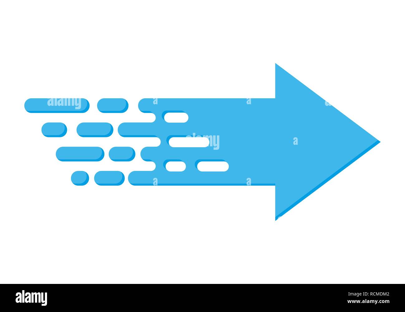 Flèche linéaire au design plat. Vector illustration. Flèche bleue sur ...