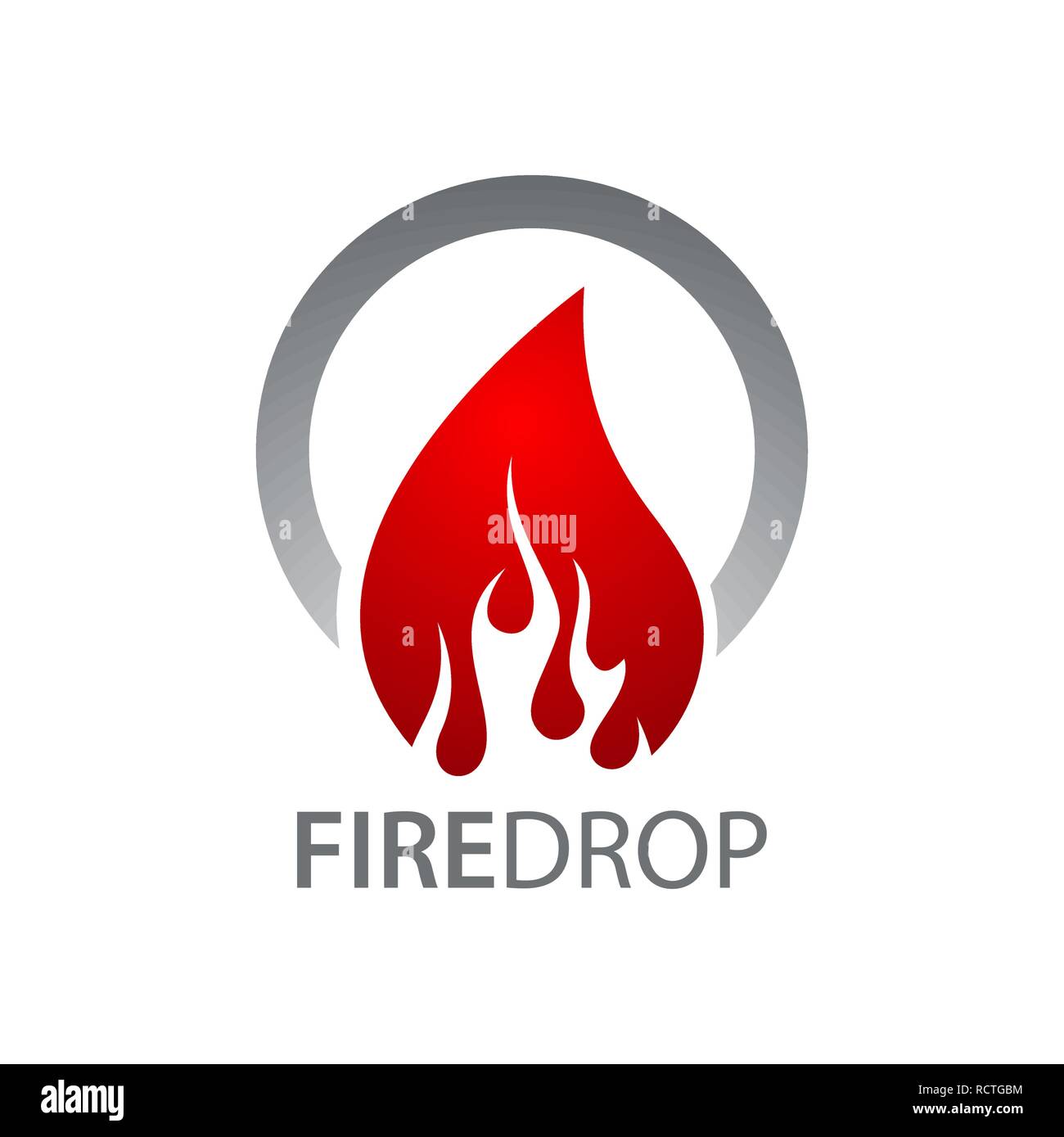 Logo goutte d'eau incendie cercle concept design. Modèle de graphique ...