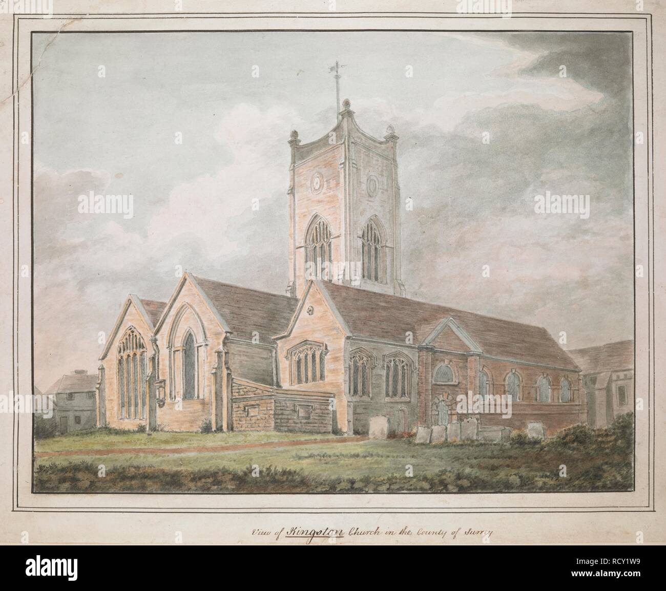 All Saints Church, Kingston ; l'herbe et les pierres tombales en ...