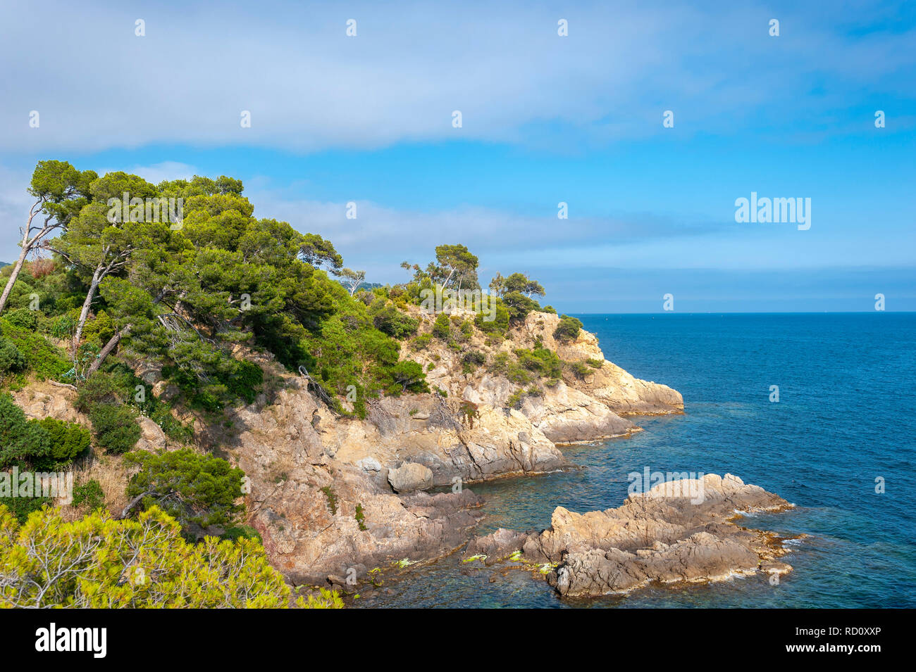 Paysage sur la pointe du Cap Nègre, Le Lavandou, Var, Provence-Alpes ...