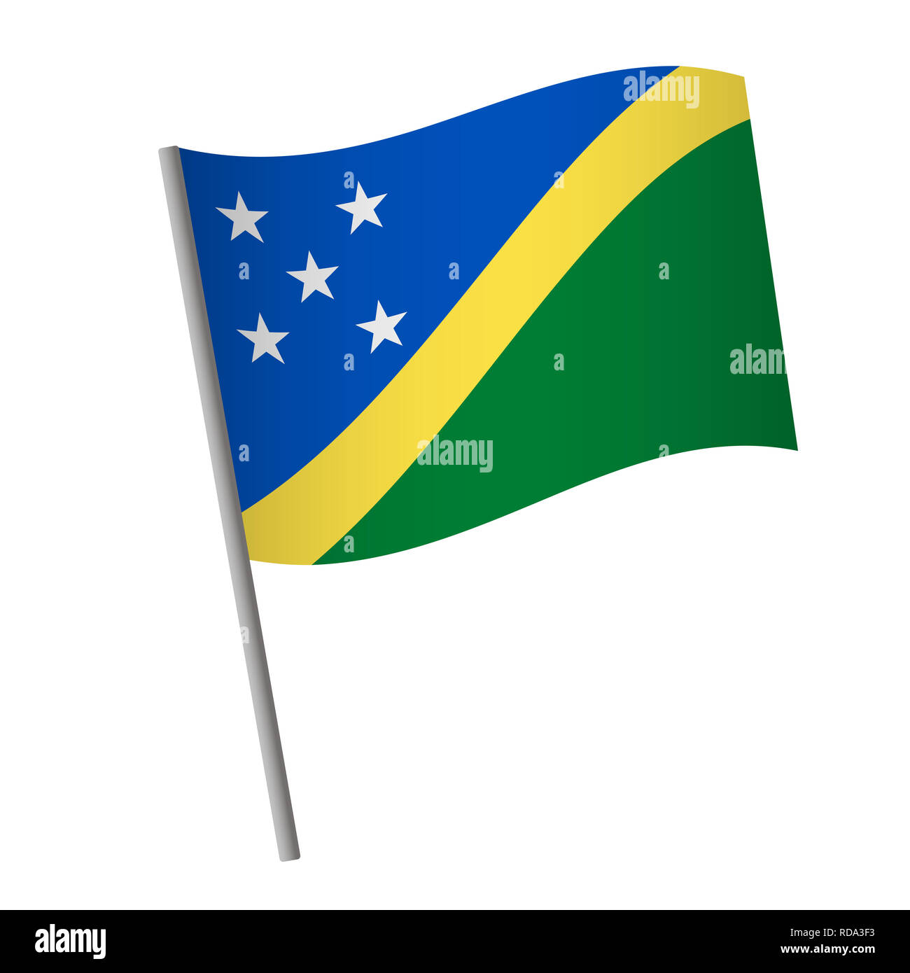 L'icône du drapeau des Îles Salomon. Drapeau national des Îles Salomon ...