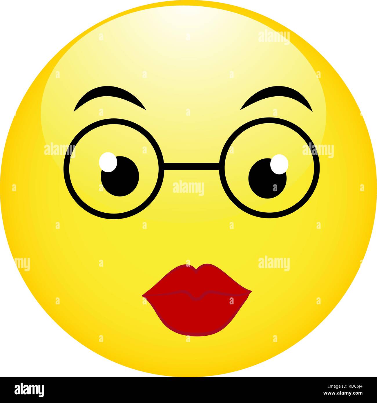 Cute smiling émoticône portant des lunettes, Smiley, emoji - vector ...