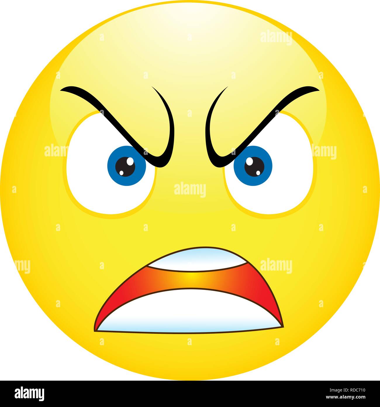 En colère, emoticon, smiley emoji vecteur .illustration de l'icône de ...