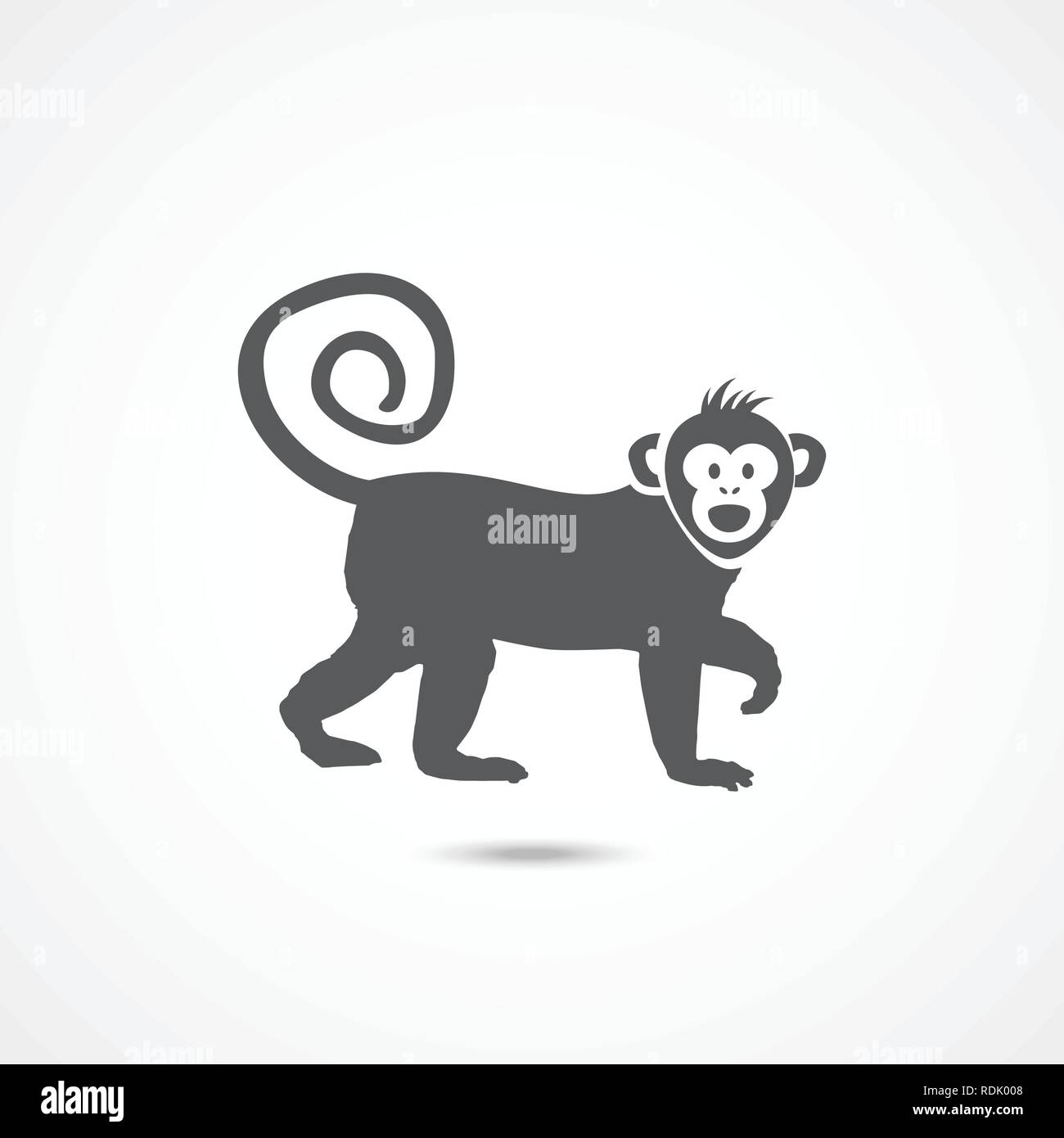 Silhouette de singe Banque d'images vectorielles - Alamy