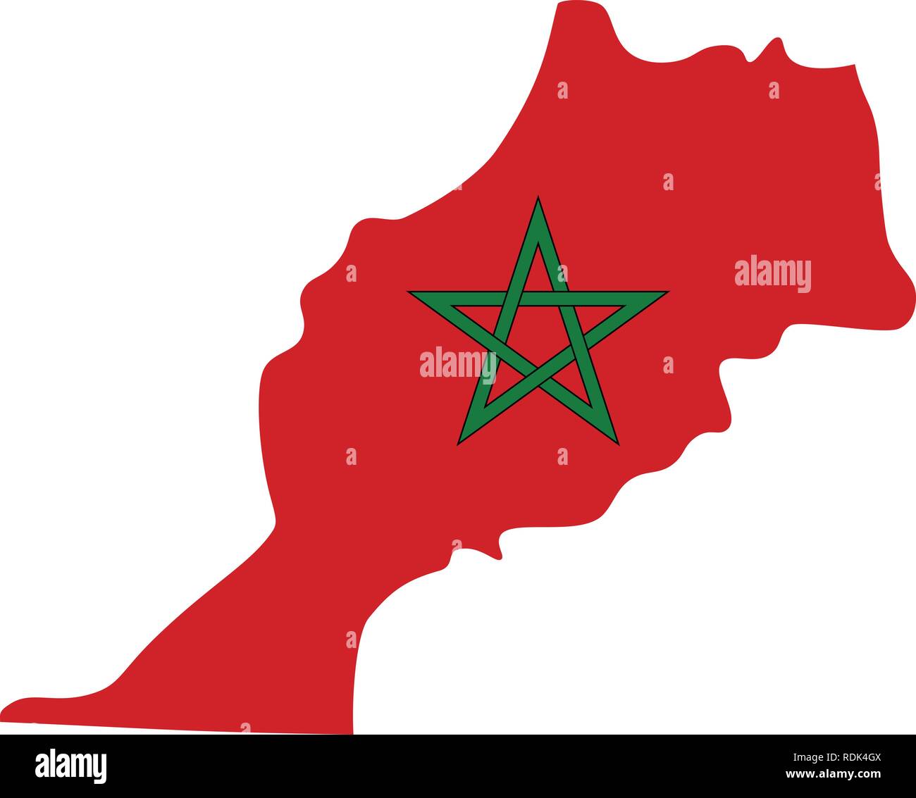 Carte du Maroc avec l'intérieur du pavillon. Maroc carte vector ...