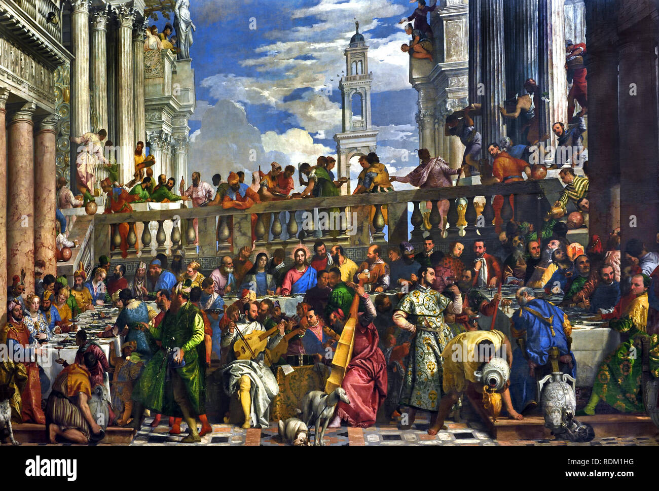 Les Noces de Cana 1563 par Paolo Caliari, connu sous le nom de Paolo Veronese (1528-1588), était ...