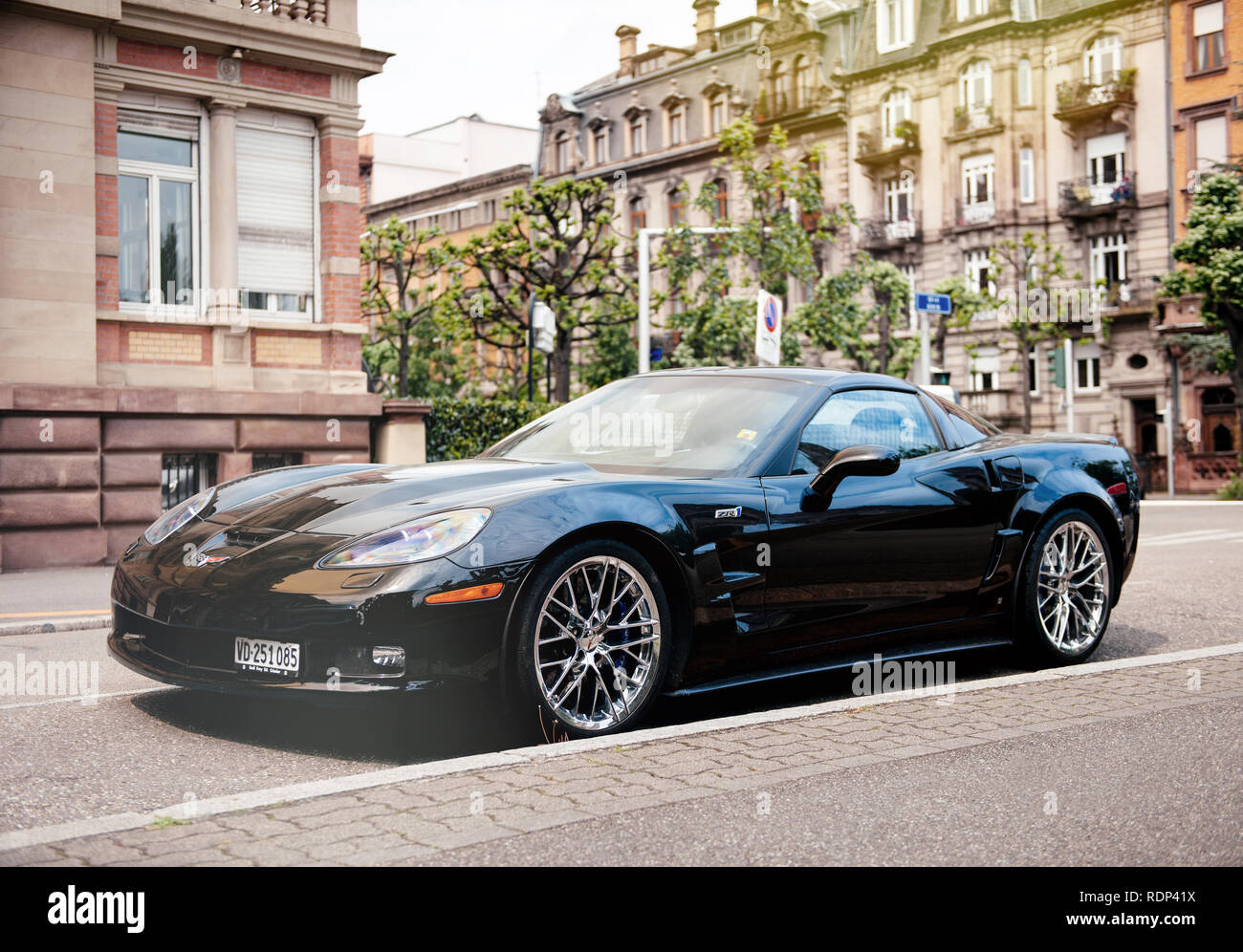 STRASBOURG, FRANCE - 16 MAI 2015 : Chevrolet Corvette ZR1 C6 surnommé ...
