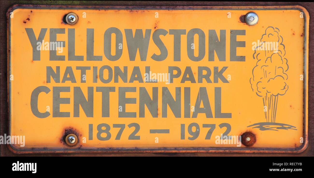 Yellowstone park sign national parks Banque de photographies et d ...