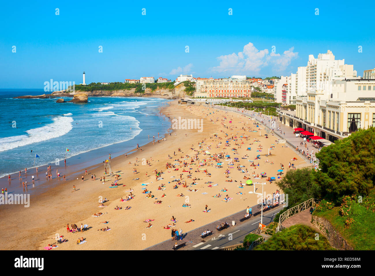 La Grande Plage vue aérienne du point de vue, une plage publique, dans ...