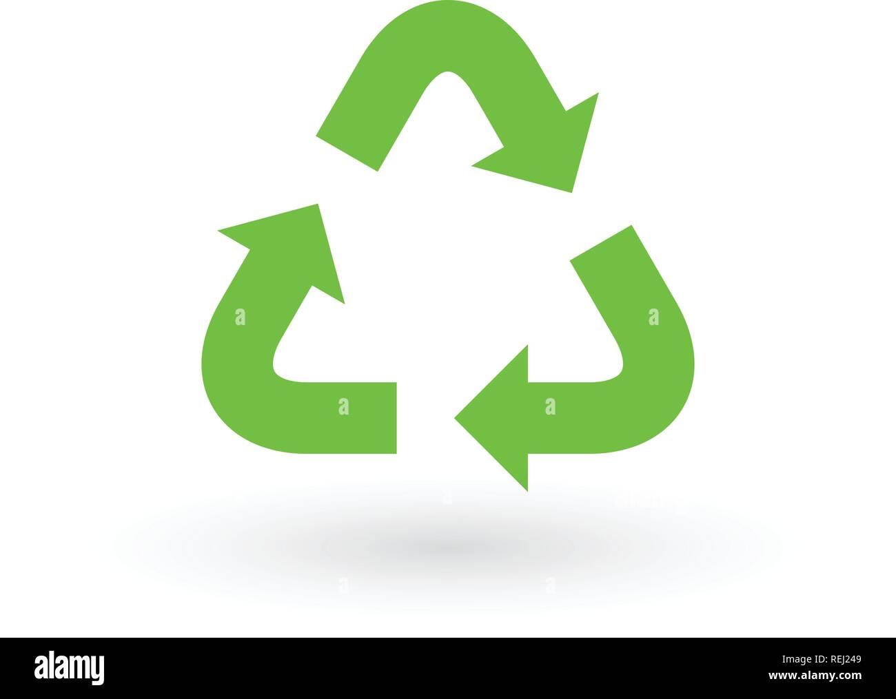 Trois Flèches Vertes Avec Recyclage éco Icône Eco Signe Isolé Sur