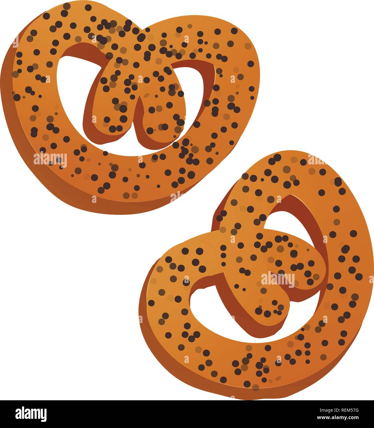 L'icône de bretzel. Caricature de l'icône vecteur de bretzel pour web ...