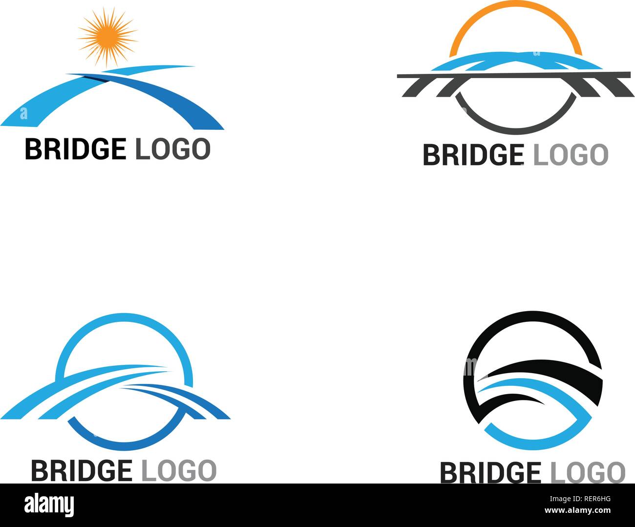 Logo pont symbole et modèle vectoriel Image Vectorielle Stock - Alamy