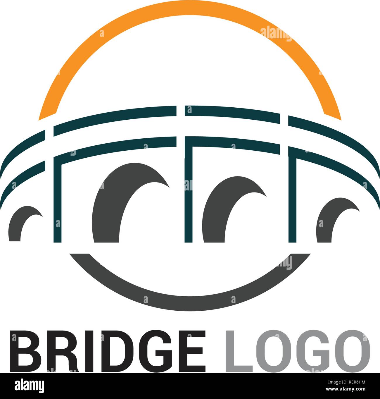 Logo pont symbole et modèle vectoriel Image Vectorielle Stock - Alamy