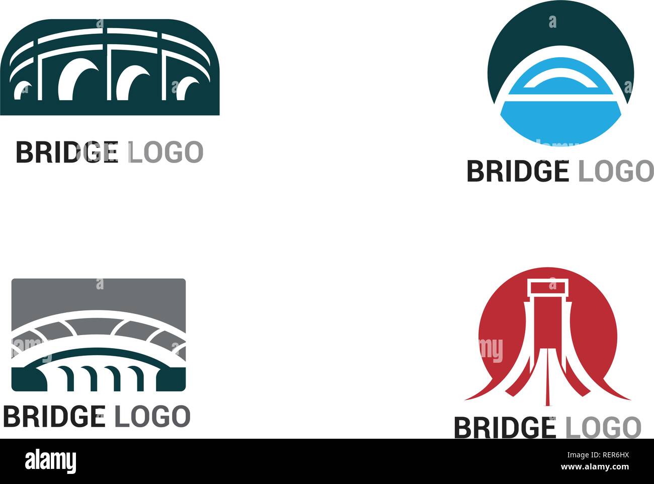 Logo pont symbole et modèle vectoriel Image Vectorielle Stock - Alamy