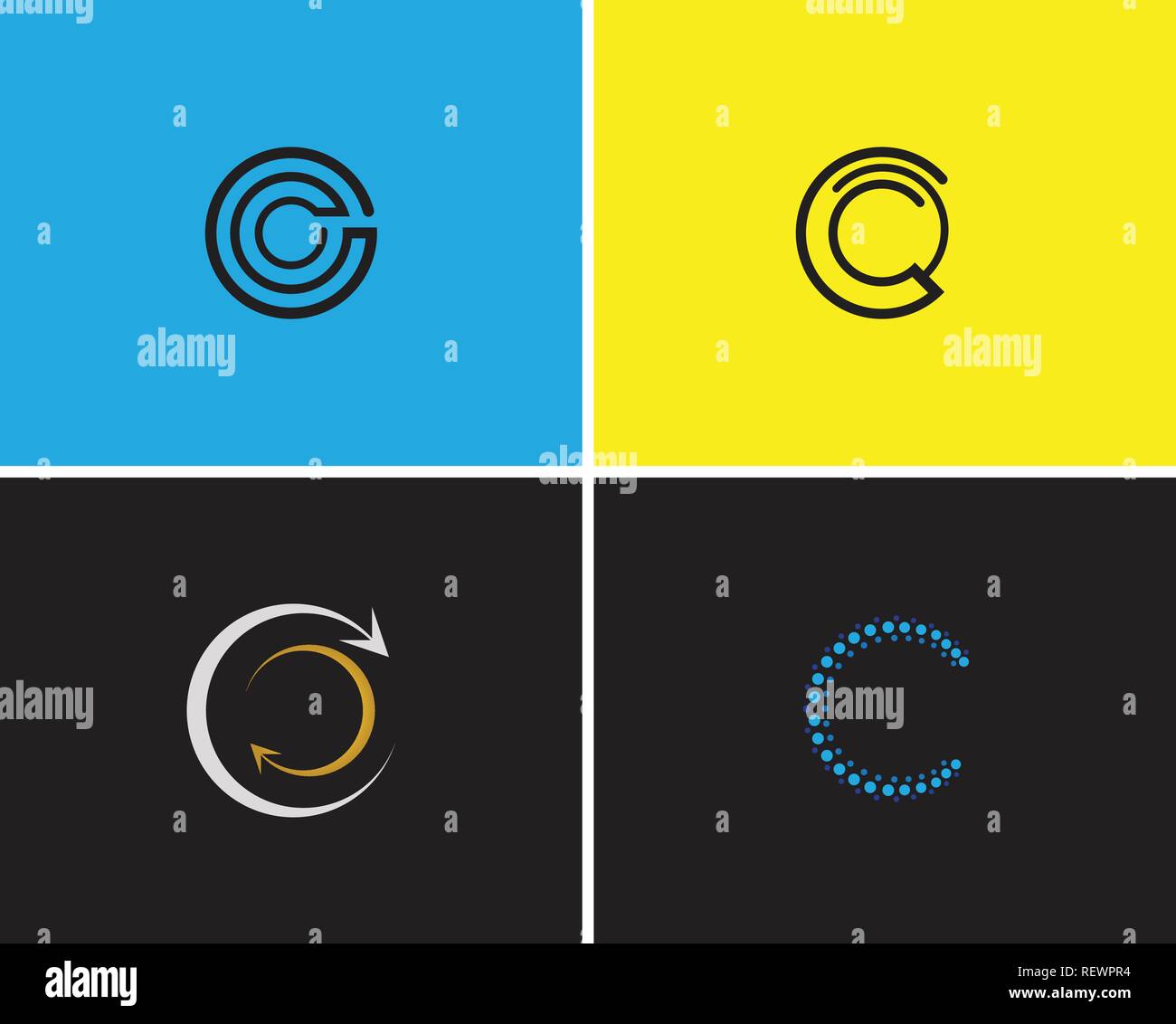 C Logo cercle et vecteur de symboles Image Vectorielle Stock - Alamy
