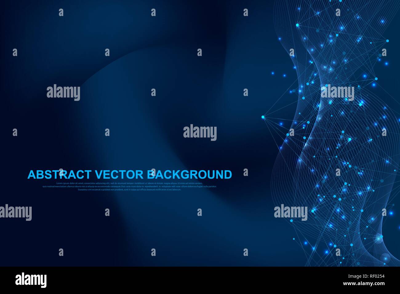 Abstract background plexus connectés avec lignes et points. Effet ...