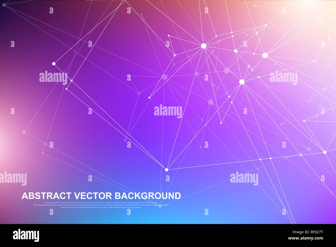 Abstract background plexus connectés avec lignes et points. Effet ...