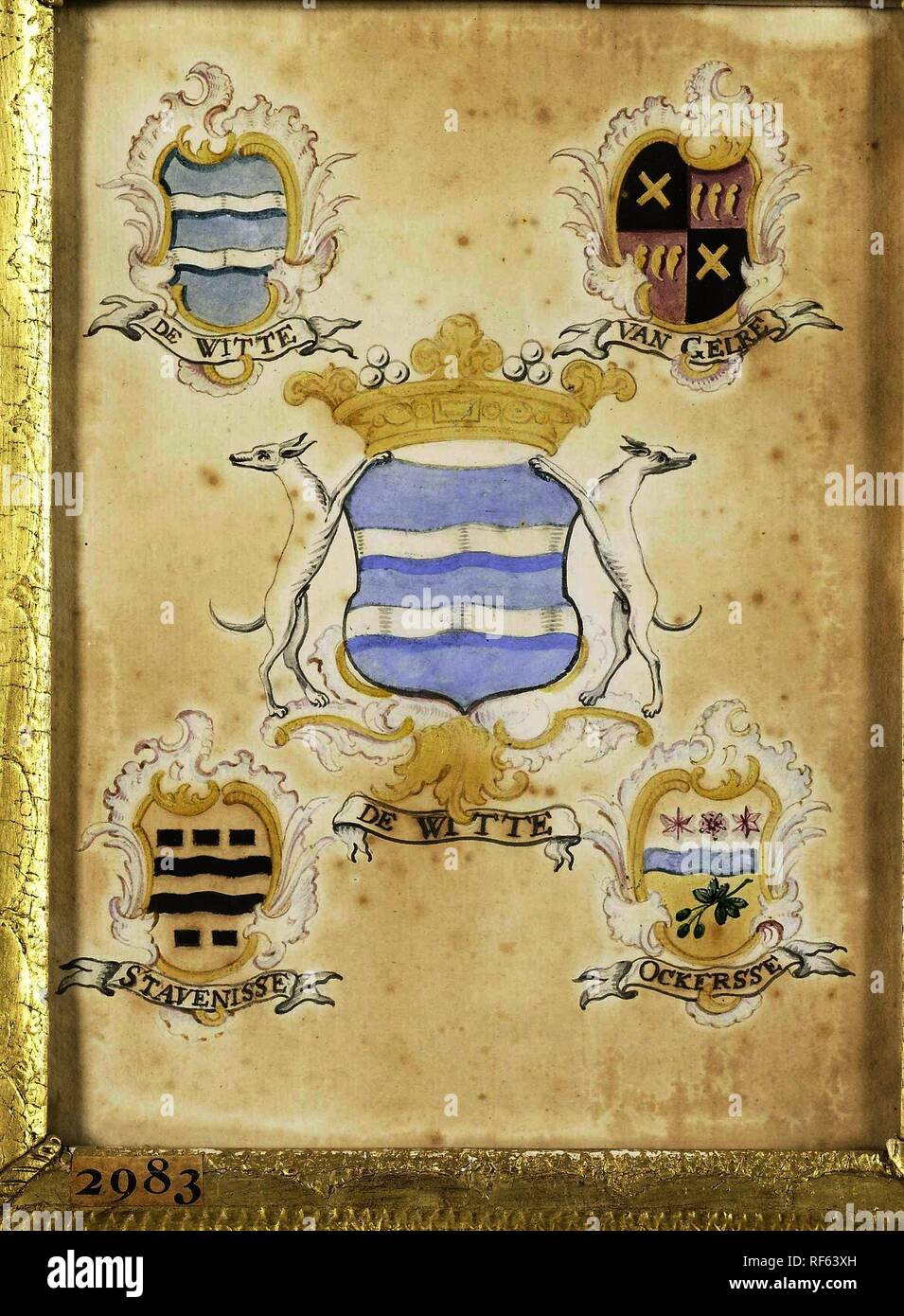 Les armoiries d'Anna Jacoba de Witte, épouse de Jacob Verheye Van ...