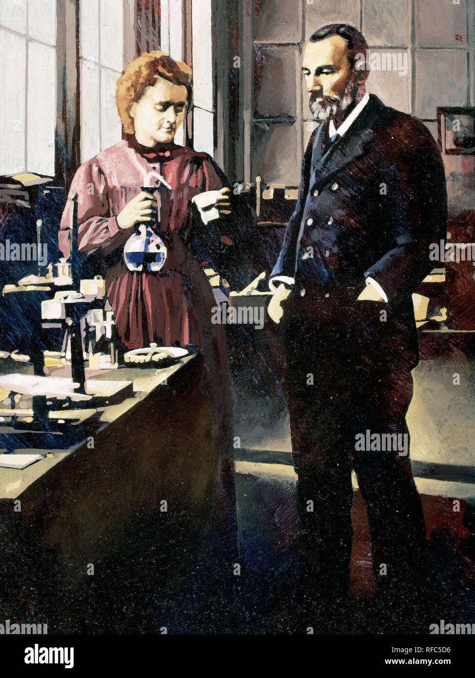 Pierre Curie (1859-1906) et Marie Curie (1867-1934). Les physiciens ...