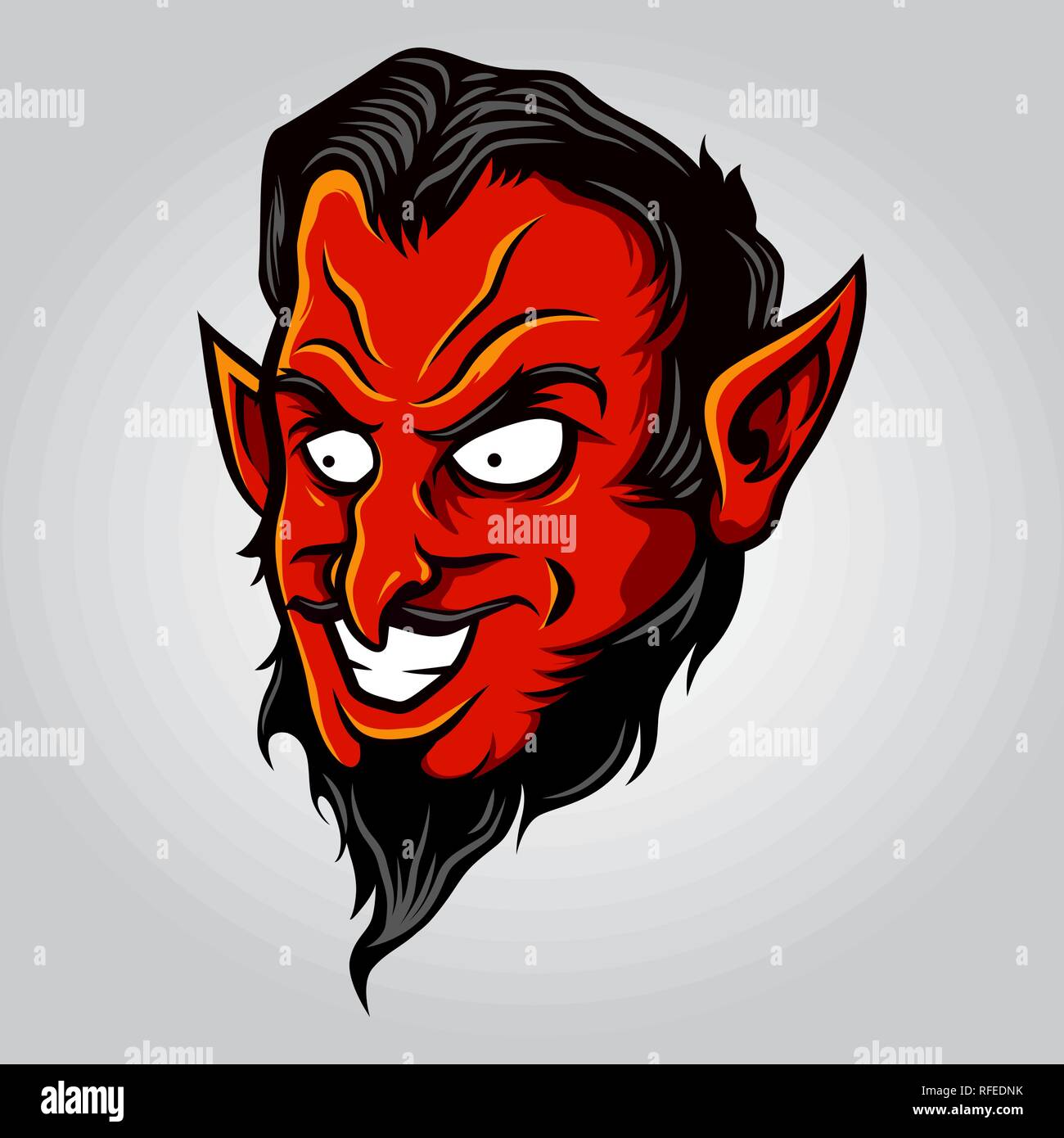 Tête de démon diable en vecteur Illustration Cartoon Style Image ...