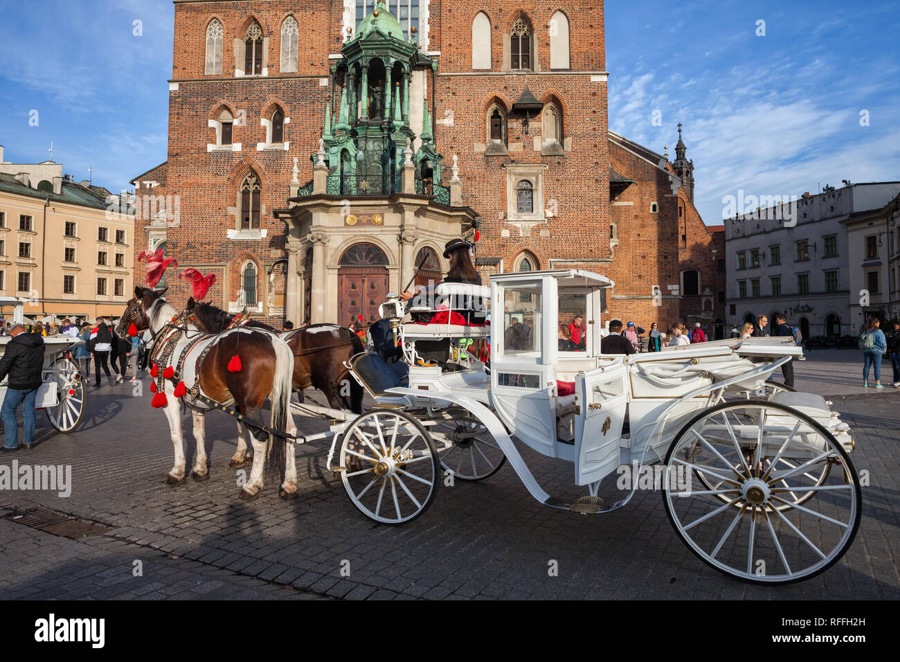 La Pologne, la ville de Cracovie, à cheval en calèche, visites guidée ...