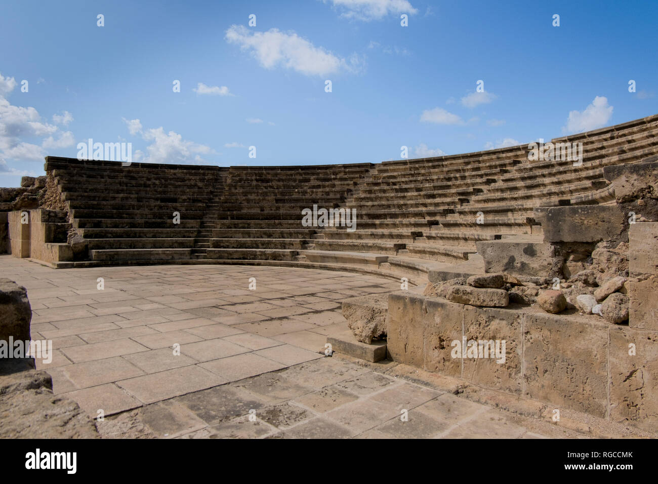 L'amphithéâtre Odéon Parc archéologique de Paphos à Chypre Photo Stock ...