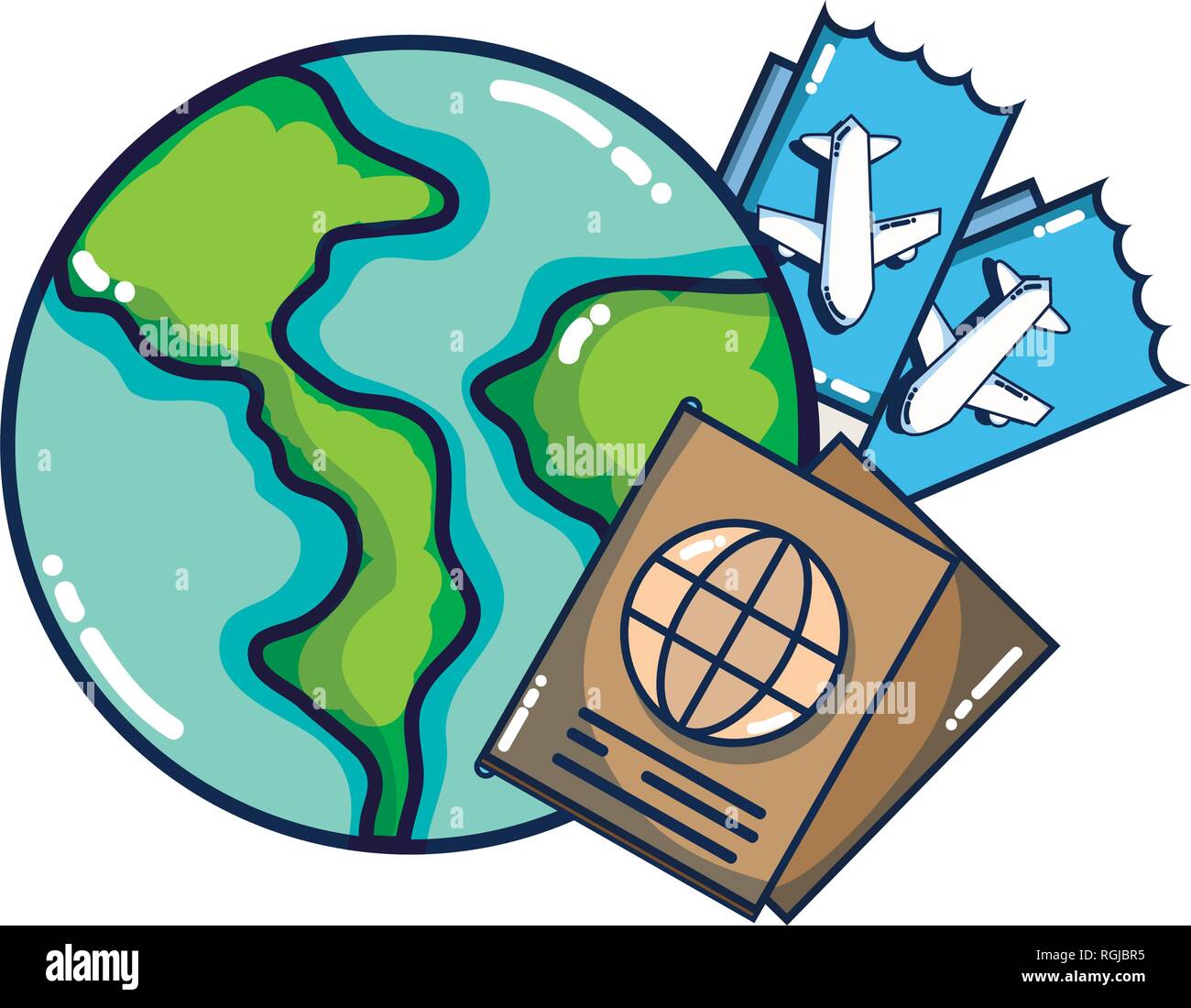 Voyage de vacances cartoon Image Vectorielle Stock - Alamy