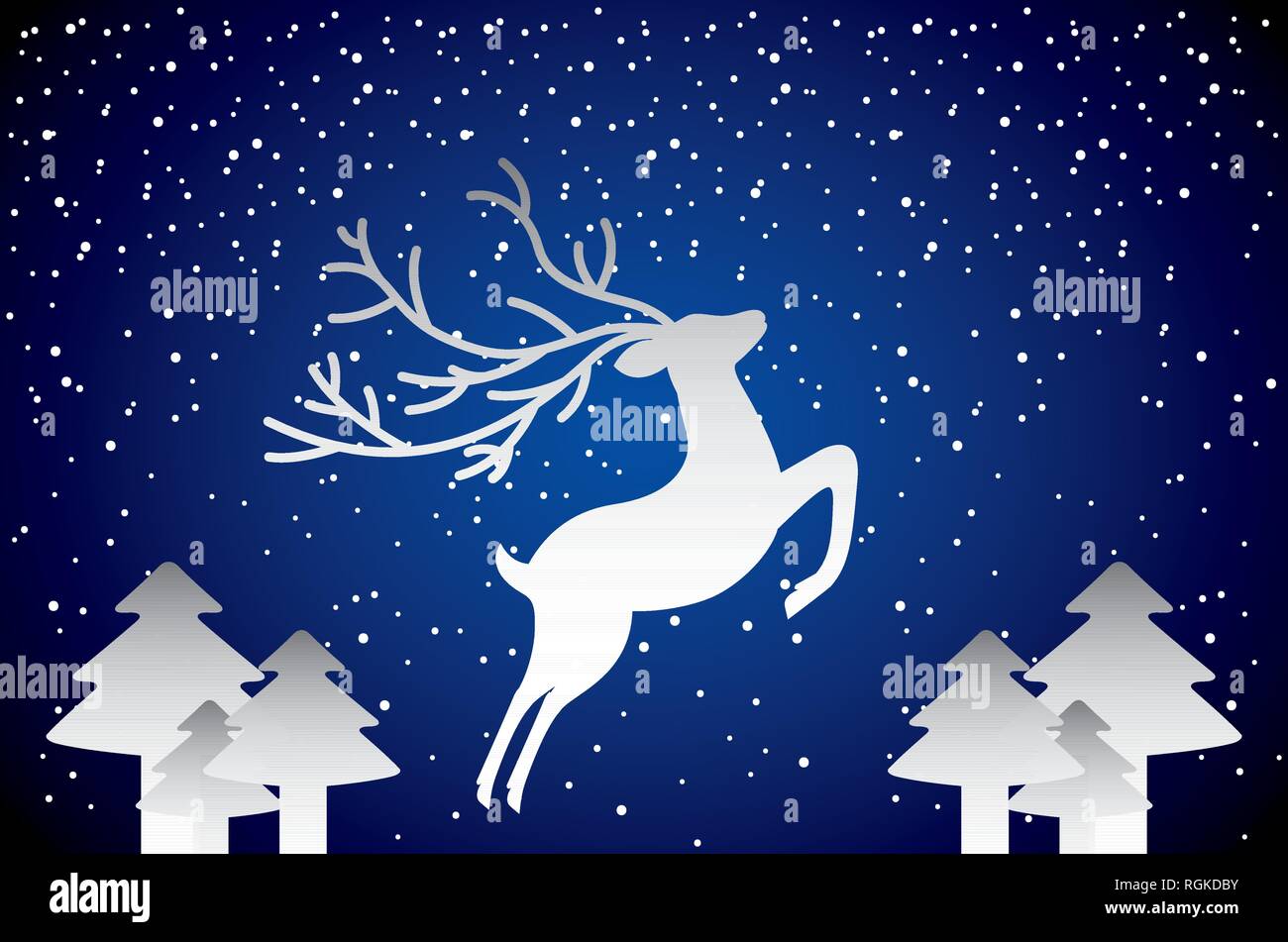 Cerf Et Neige Banque d'images vectorielles - Alamy
