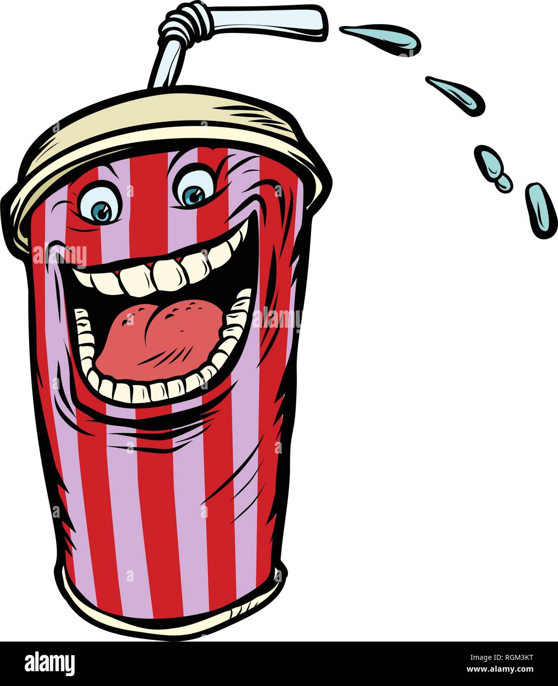 Caractère boisson coca isoler sur fond blanc. Dessin animé Bande ...